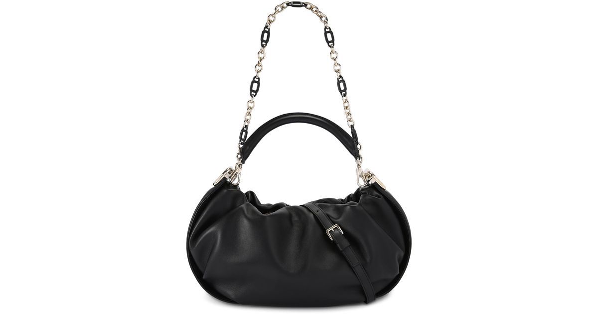 Roger Vivier Medium Leather Choc Royal Shoulder Bag in Black | Lyst