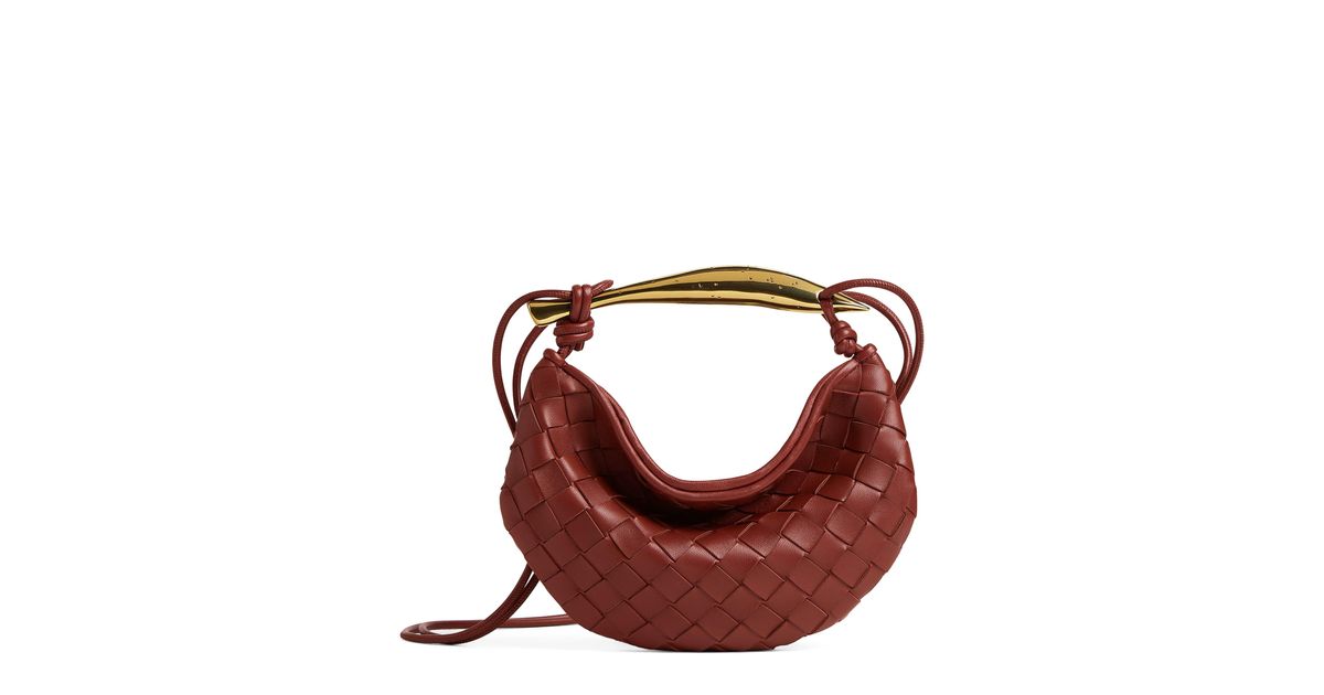 Bottega Veneta Baby Leather Sardine Cross-Body Bag in Brown | Lyst