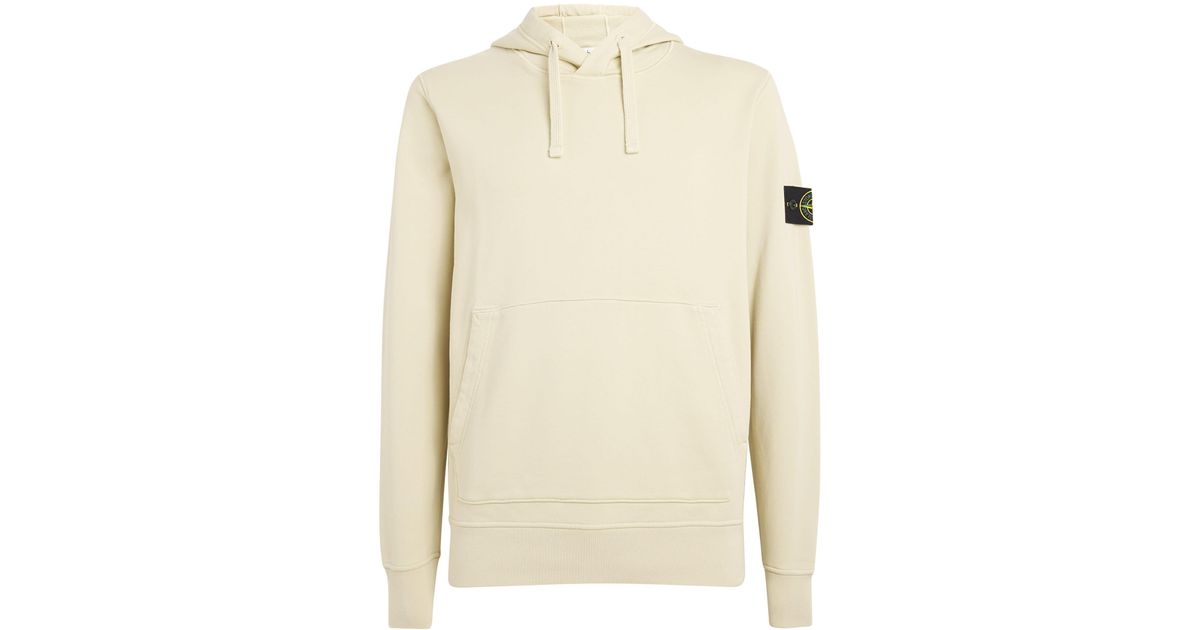 Stone Island Compass Logo Hoodie in White for Men | Lyst