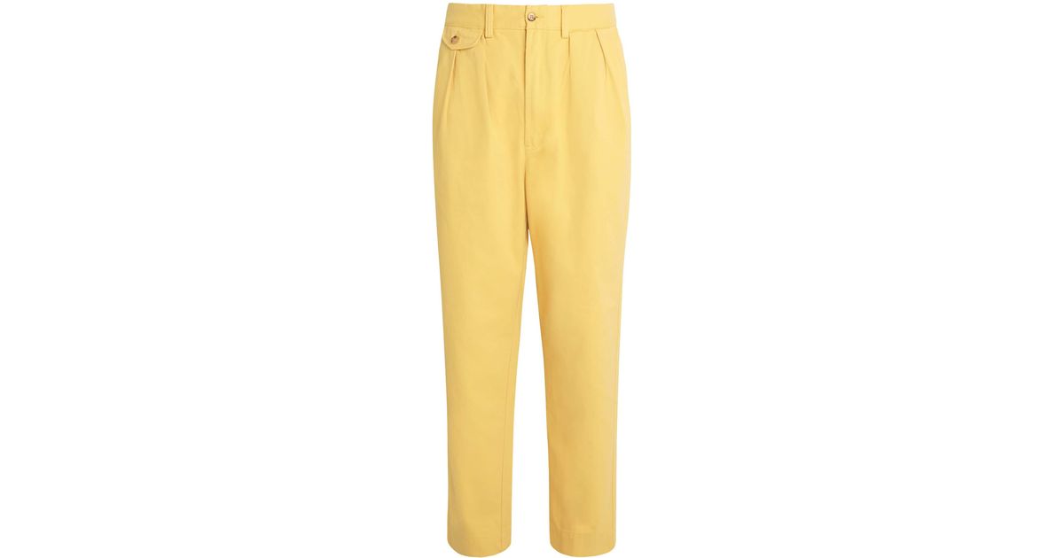 Polo Ralph Lauren Twill Wide-Leg Whitman Chinos in Yellow for Men | Lyst