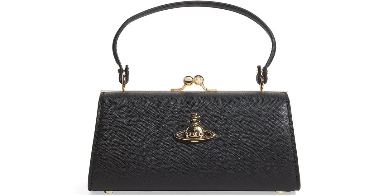 Vivienne Westwood Extra Large Satin Doll Frame Top-Handle Bag in Black ...