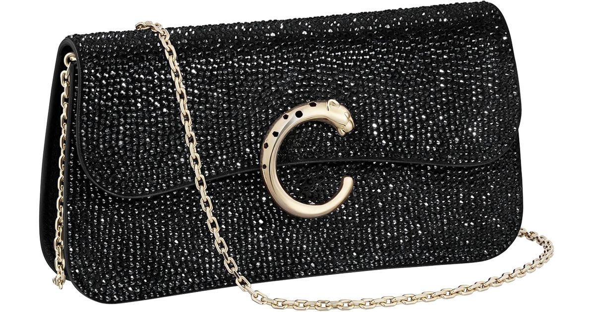 Cartier Mini Embellished Panthère De Cross-Body Bag in Black | Lyst UK