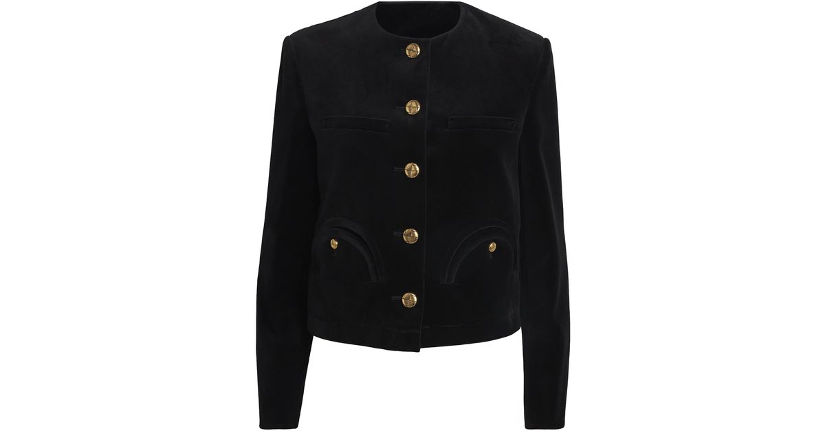 Blazé Milano Velvet Shamo Bolero Jacket in Black | Lyst