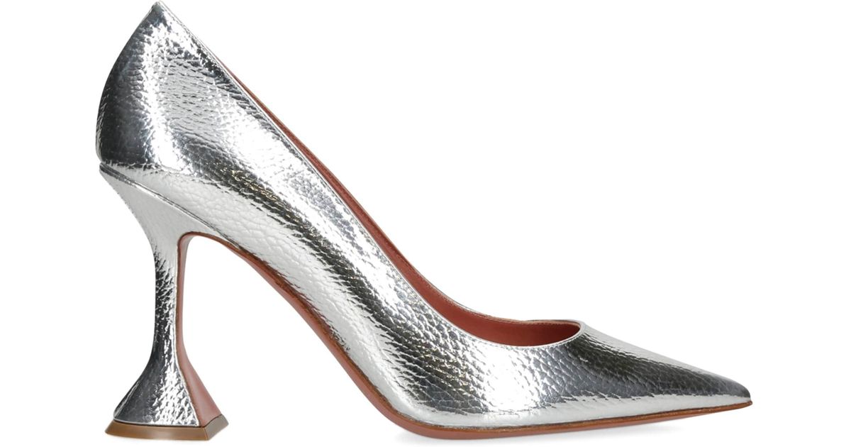 AMINA MUADDI Metallic Leather Ami Pumps 95 | Lyst