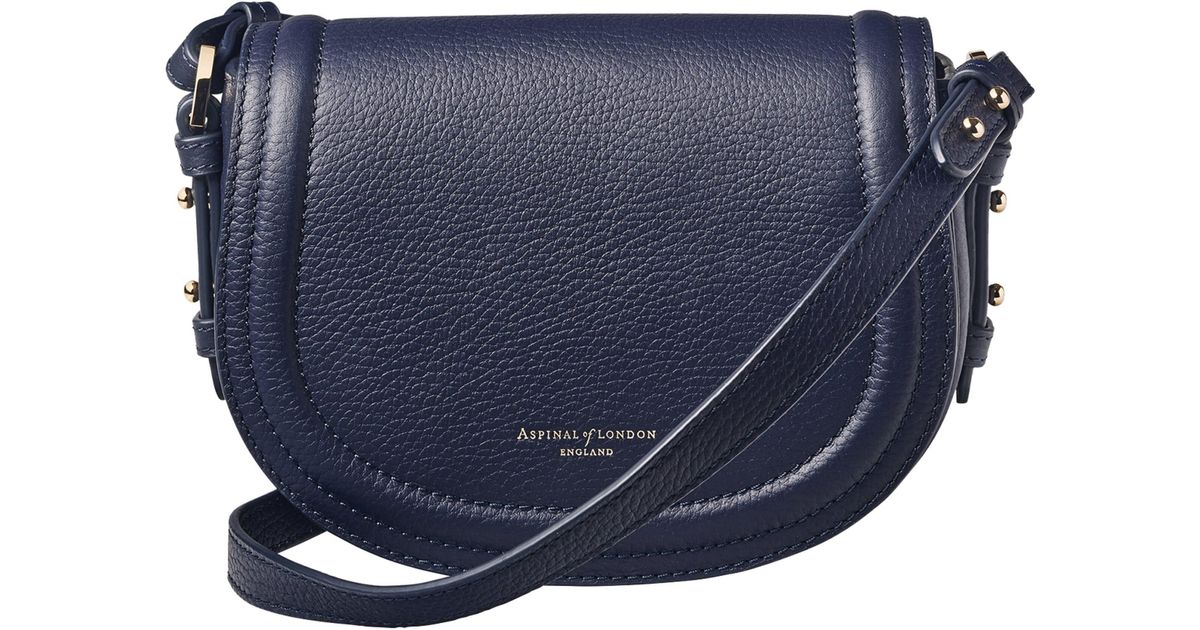 Aspinal of London Small Leather Stella Cross-Body Satchel in Blue | Lyst