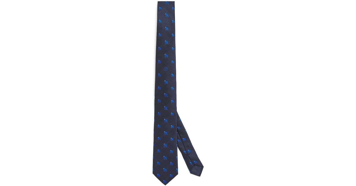 Giorgio Armani Silk Gorilla Jacquard Tie in Blue for Men | Lyst UK