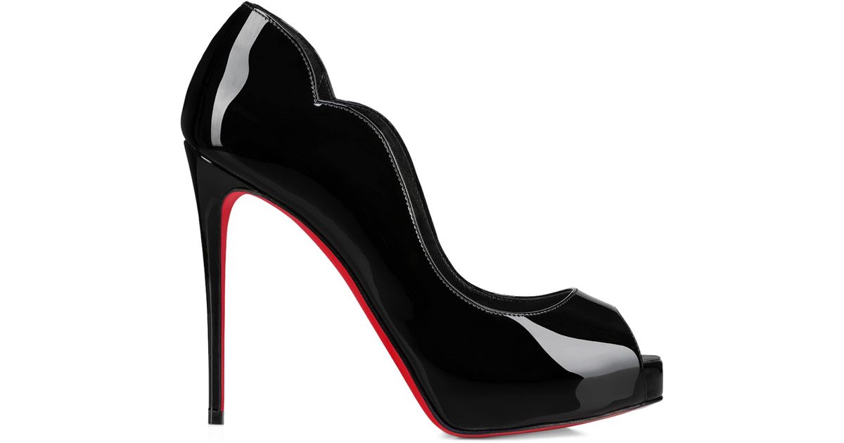 Christian Louboutin Hot Chick Alta Patent Leather Peep Toe Pumps 120 in ...