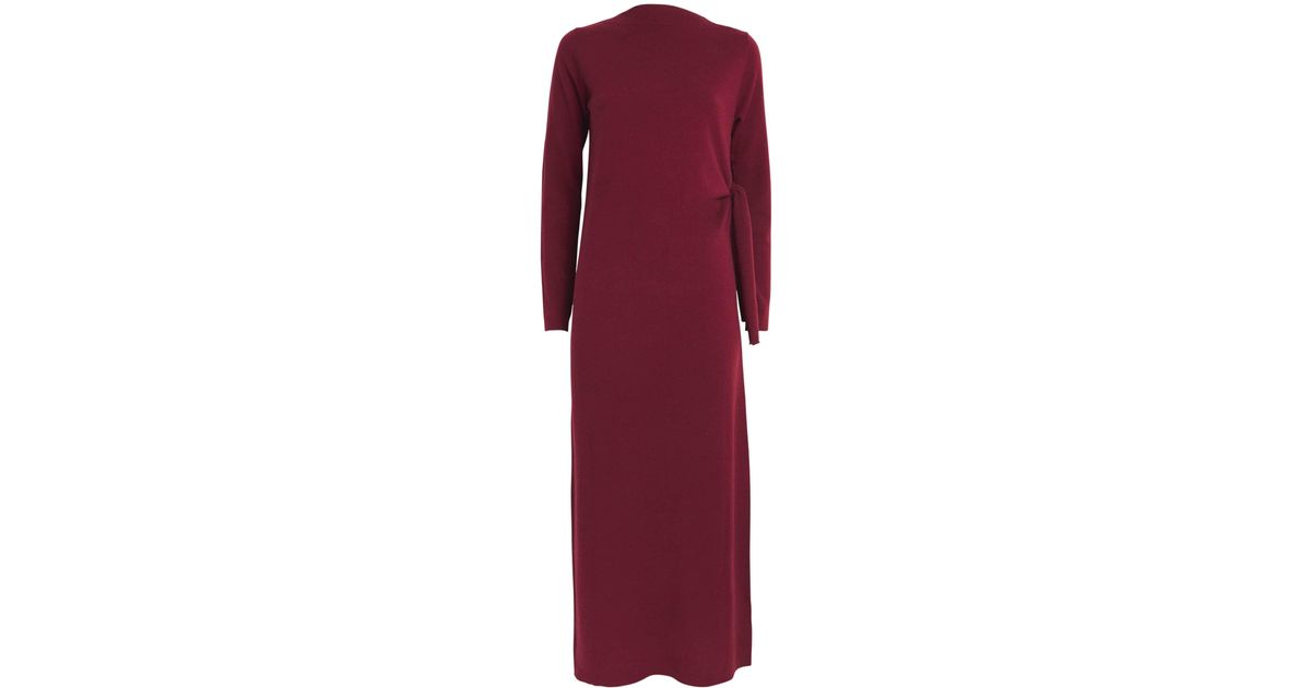 Allude Wool-Cashmere Maxi Dress in Red | Lyst