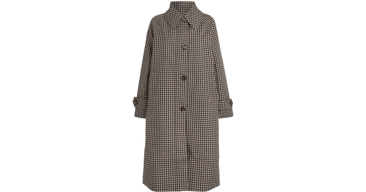 Barbour Check Nadine Car Coat in Gray | Lyst
