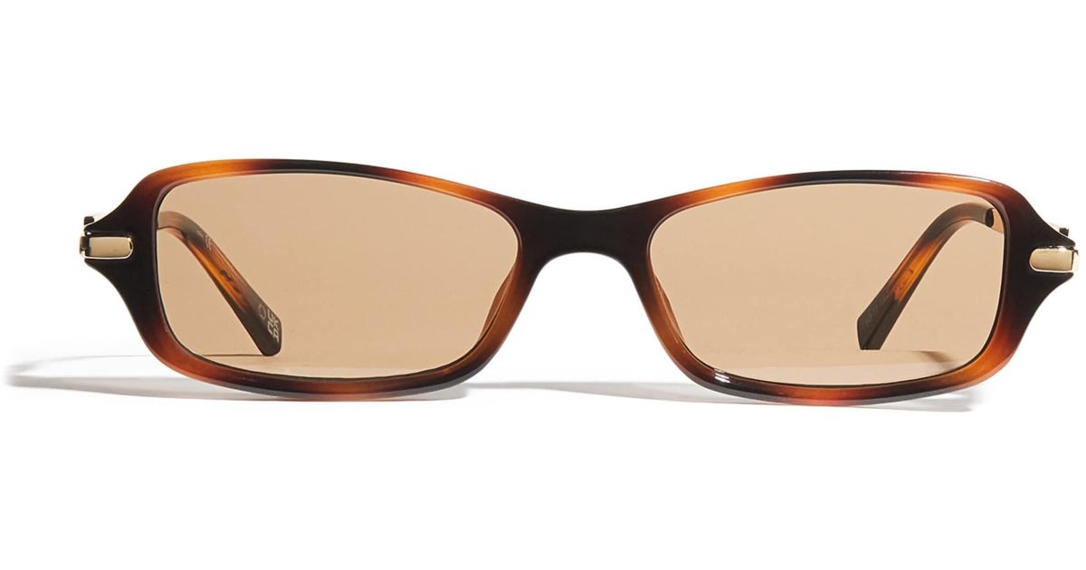 Le Specs Rectangular Bamboozler Sunglasses in Natural | Lyst UK