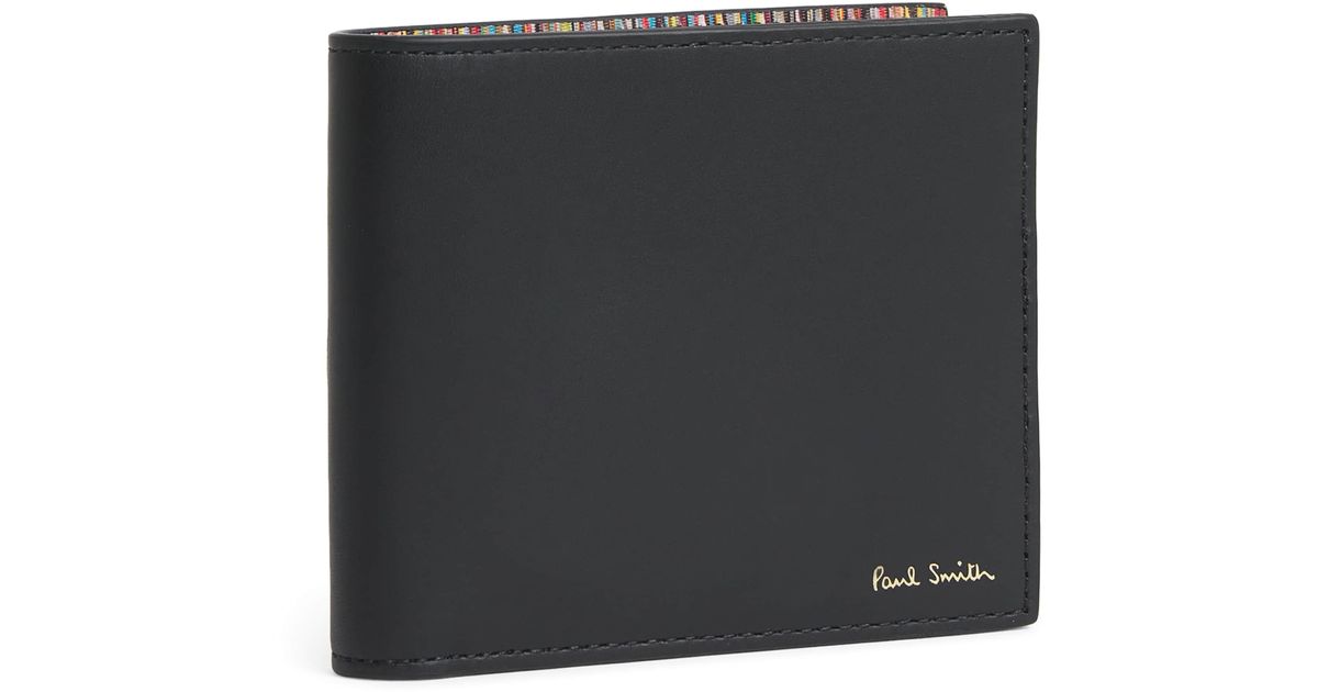 Paul Smith Leather Signature Stripe Bifold Wallet in Black for Men ...