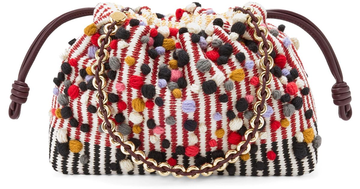 Loewe X Albers Leather Flamenco Purse in Red | Lyst