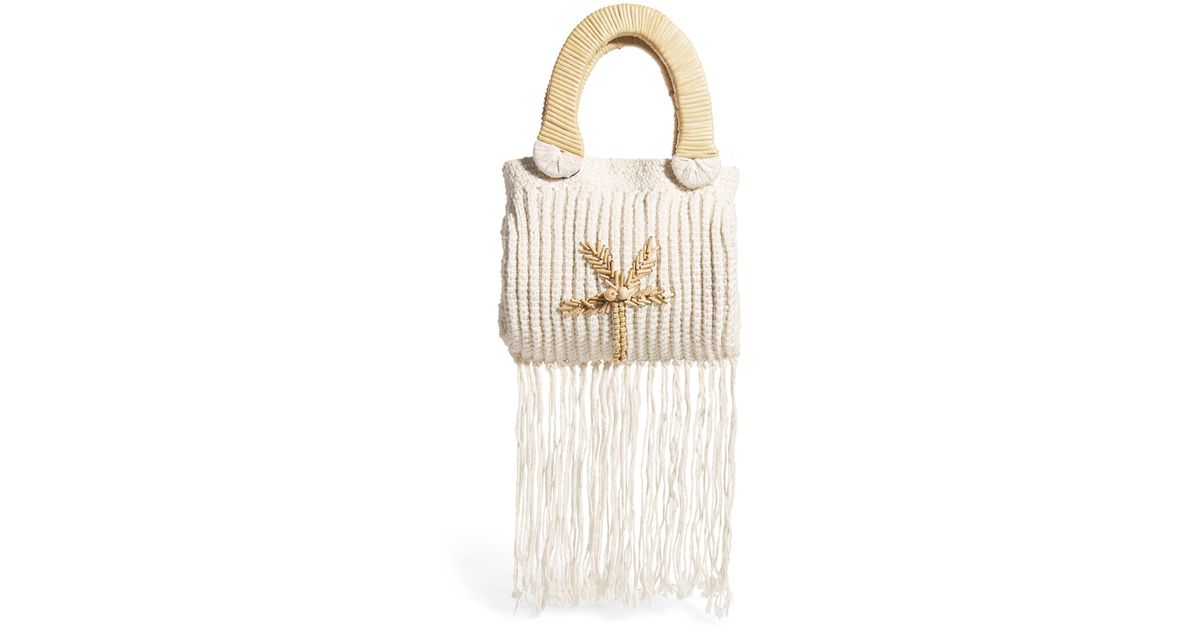 PATBO Fringe-Detail Mari Top-Handle Bag in White | Lyst