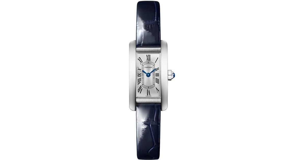 Cartier Mini Stainless Steel Tank Américaine Watch in Blue | Lyst Canada