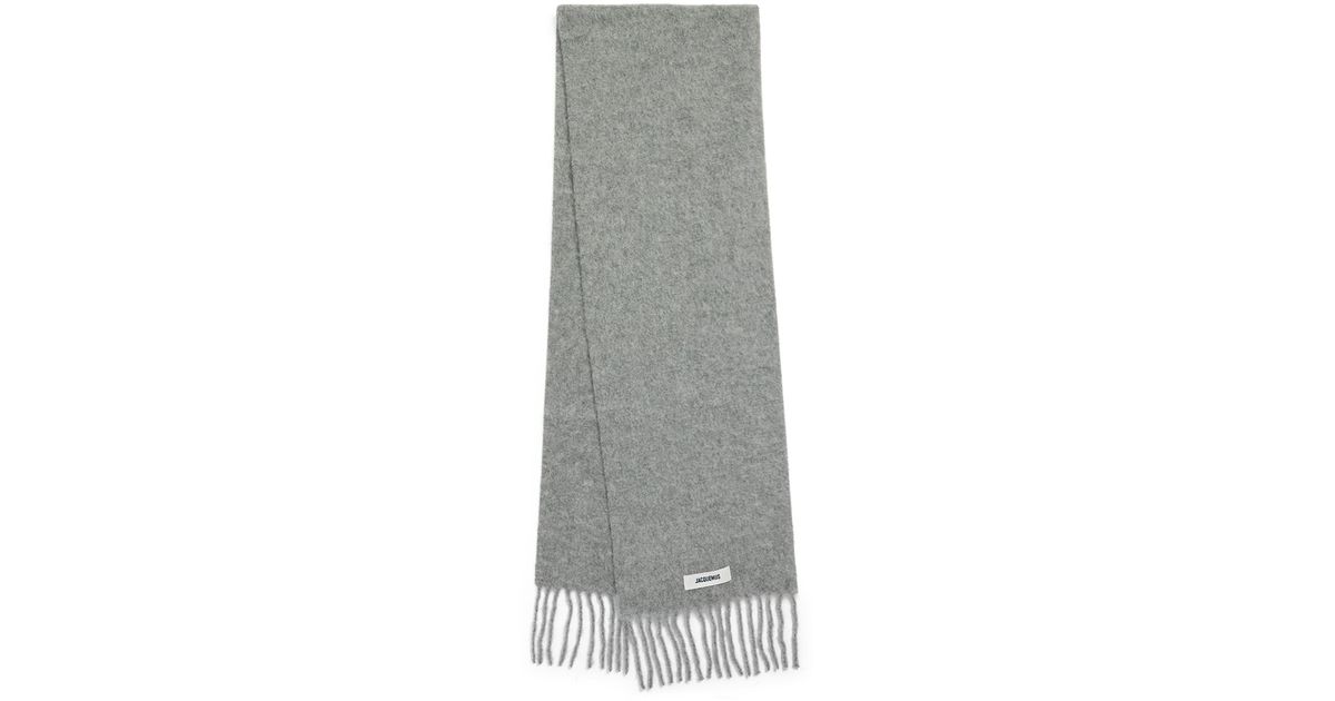 Jacquemus Wool-Blend Carro Scarf in Gray | Lyst