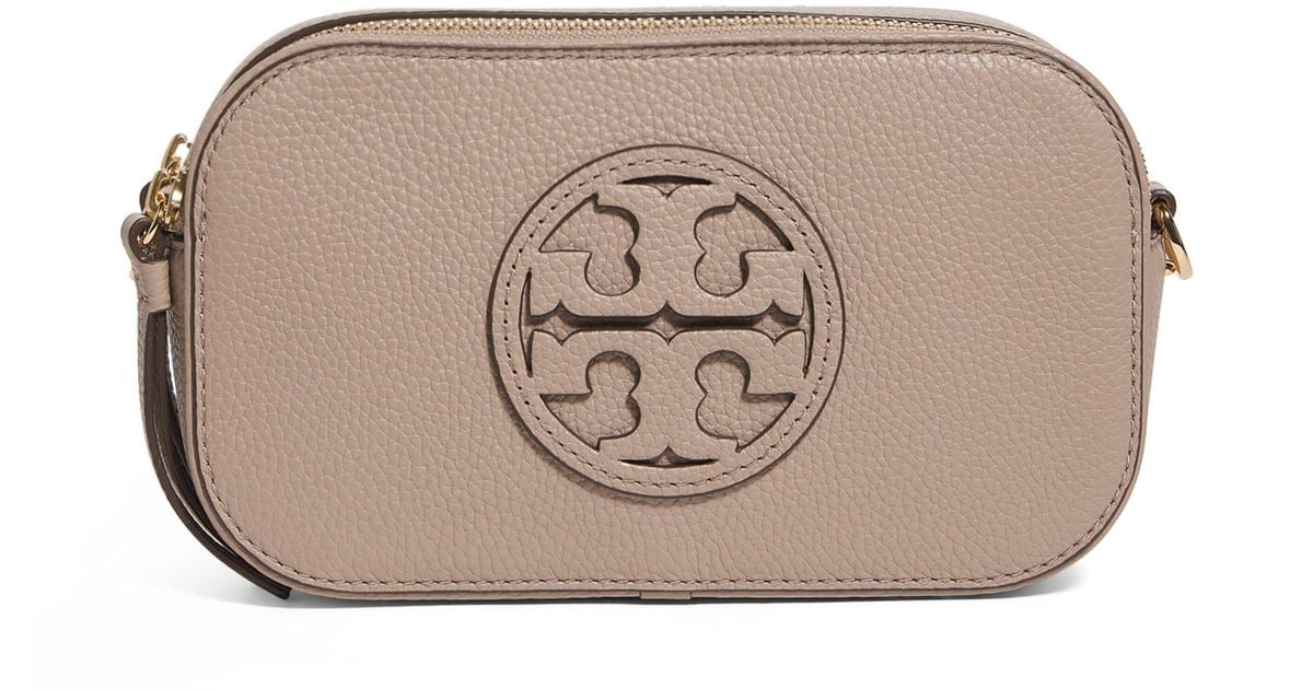 Tory Burch Mini Leather Miller Cross-Body Bag in Brown | Lyst