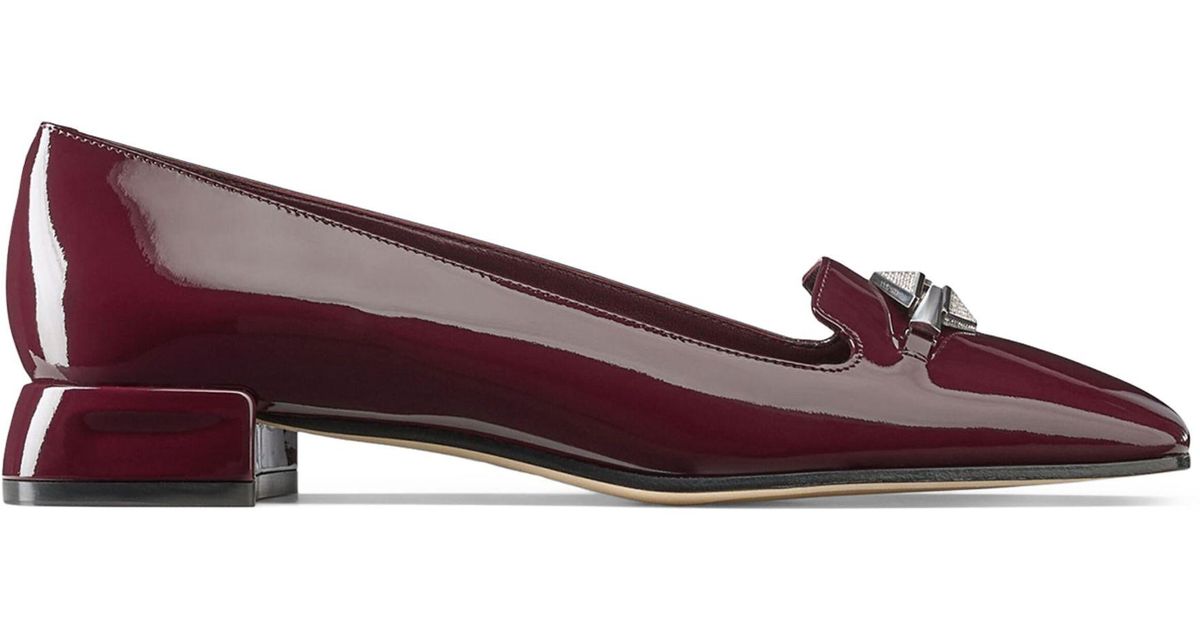 Jimmy Choo Ravi 20 Patent Leather Flats in Red | Lyst