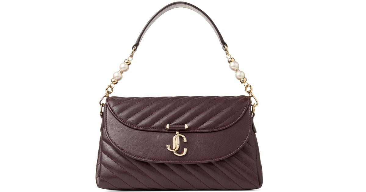Jimmy Choo Curve Biker Leather Quilted Shoulder Bag in Purple | Lyst UK