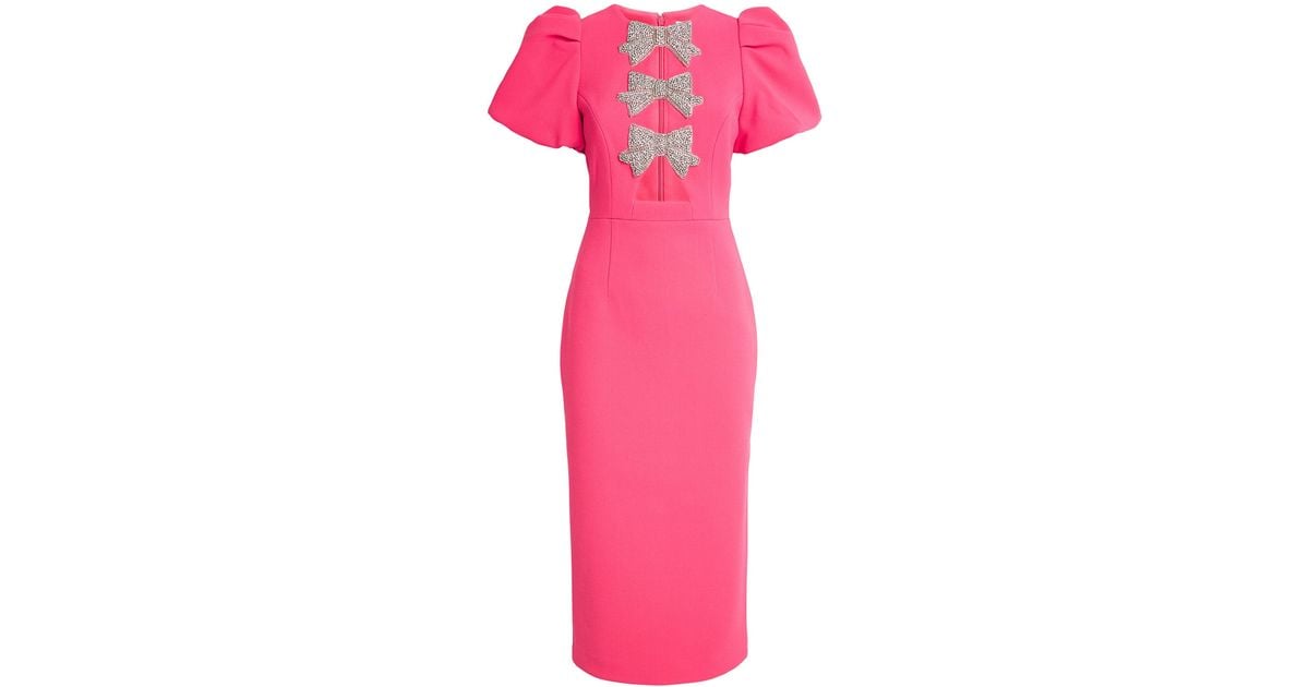 Rebecca Vallance Cady Embellished Posey Midi Dress in Pink | Lyst