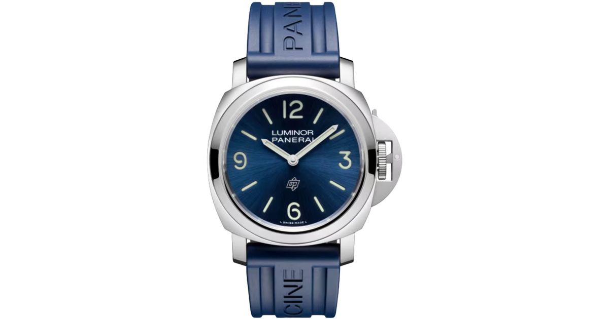 Panerai Stainless Steel Luminor Base Watch in Blue for Men | Lyst UK