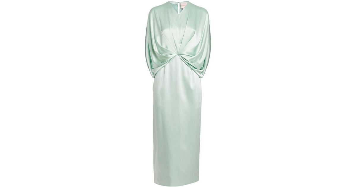 ROKSANDA Silk Tari Midi Dress in Green | Lyst UK