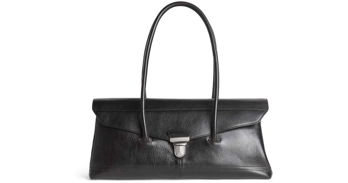 Lemaire Leather Gear Shoulder Bag in Black | Lyst