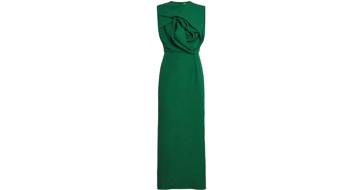 Edeline Lee Bubble Jacquard Aphrodite Midi Dress in Green | Lyst