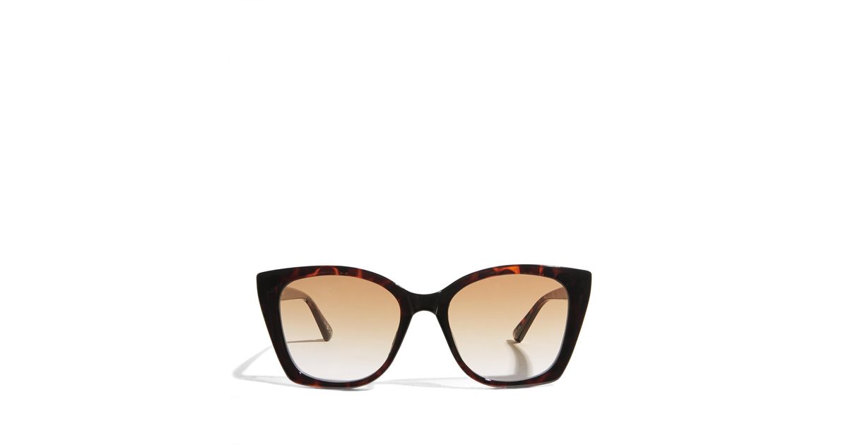 Le Specs Slim Square Incantation Sunglasses in Brown | Lyst UK