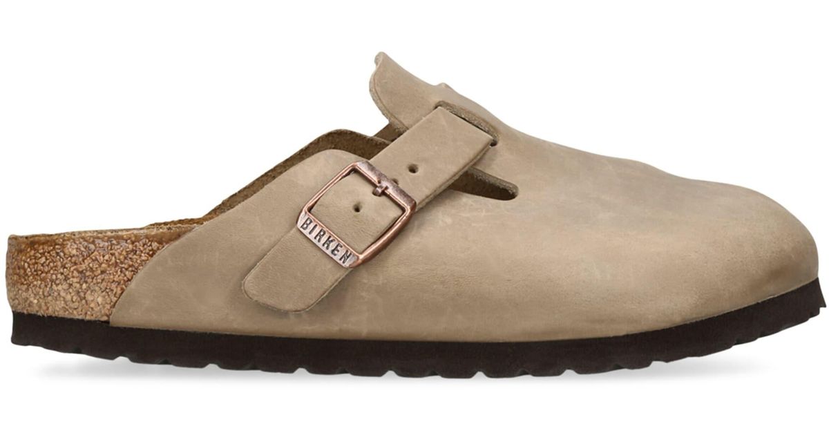 Birkenstock Leather Boston Clogs in Brown | Lyst