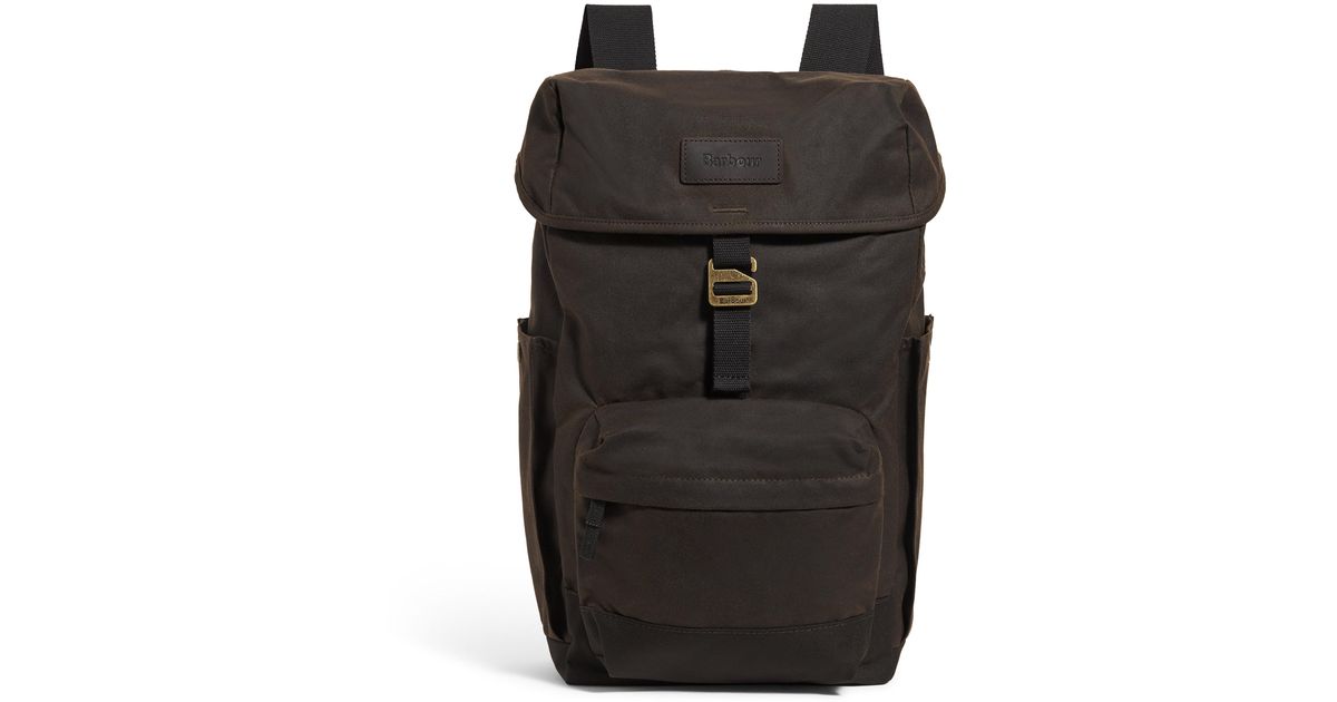 Barbour Waxed-Cotton Backpack in Black for Men | Lyst