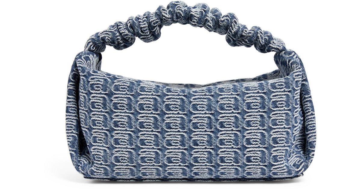 Alexander Wang Small Denim Scrunchie Top-handle Bag in Blue | Lyst