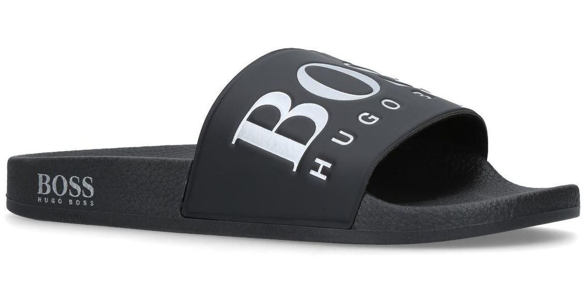 BOSS by HUGO BOSS Solar Slide Sandal in Black for Men | Lyst UK