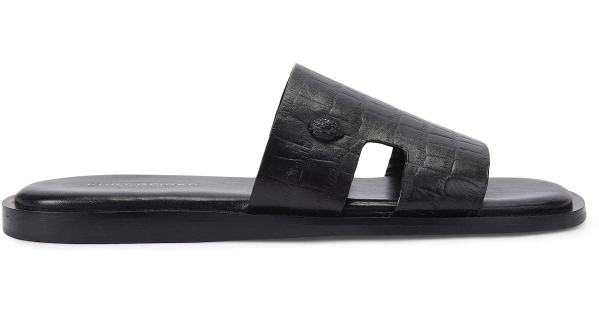 Kurt Geiger Leather Bond Slides in Black for Men | Lyst UK