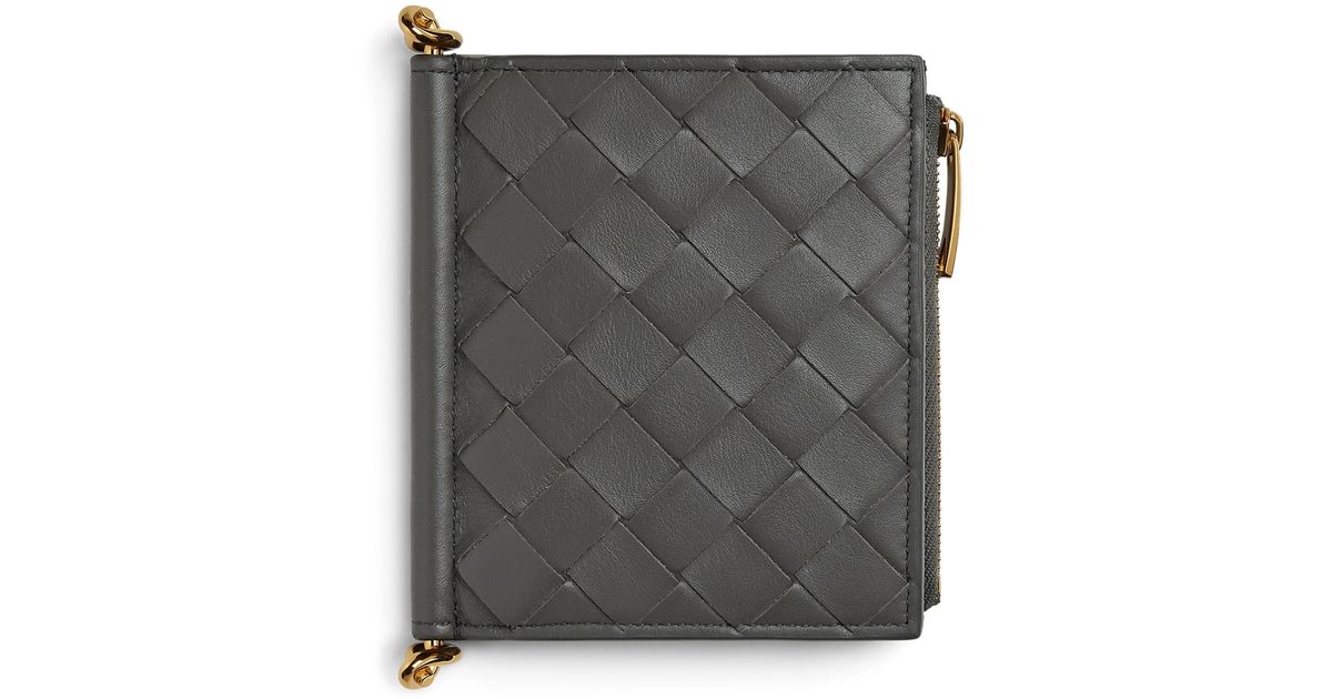 Bottega Veneta Small Leather Solstice Bifold Wallet in Gray | Lyst