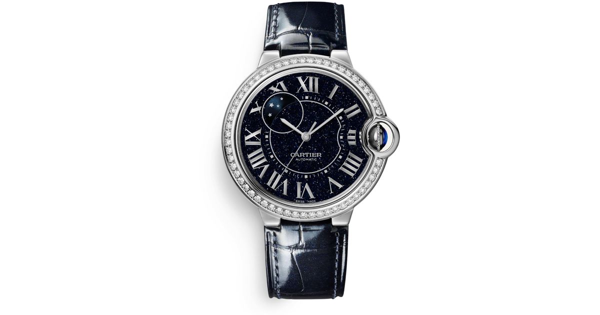 Cartier And Diamond Ballon Bleu De Watch in Blue | Lyst UK