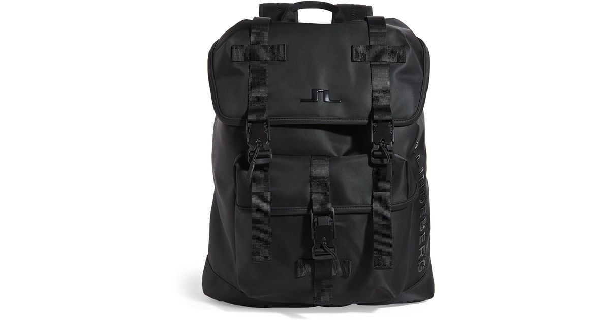 J.Lindeberg Logo Waterford Backpack in Black for Men | Lyst