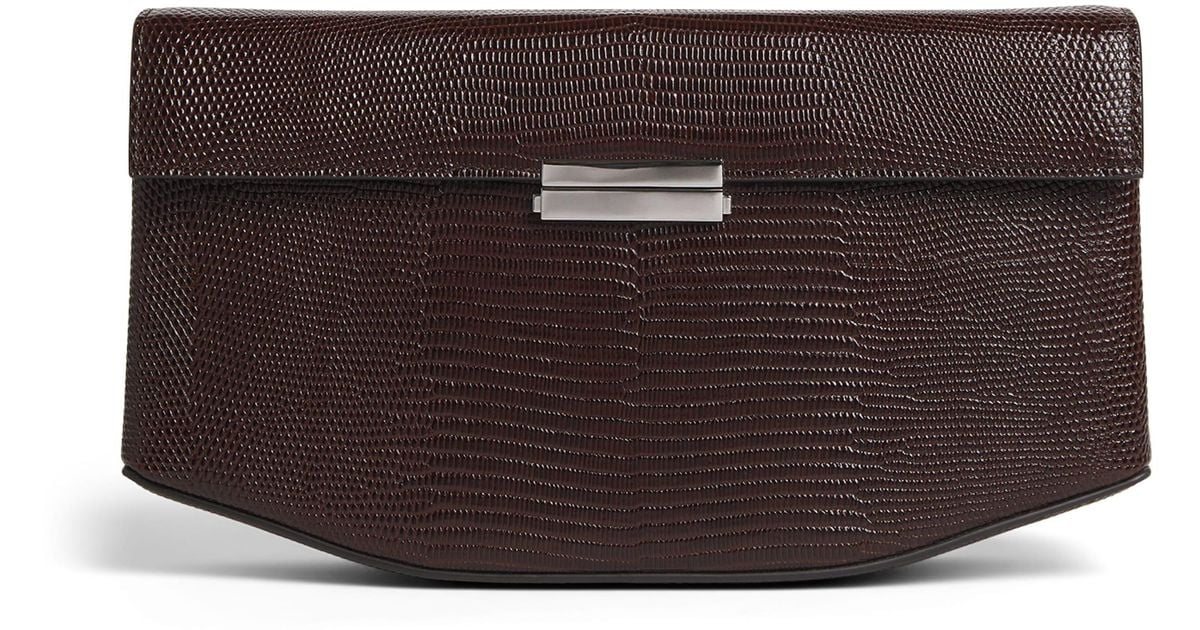 TOTEME Embossed-Leather Shoulder Bag in Brown | Lyst UK