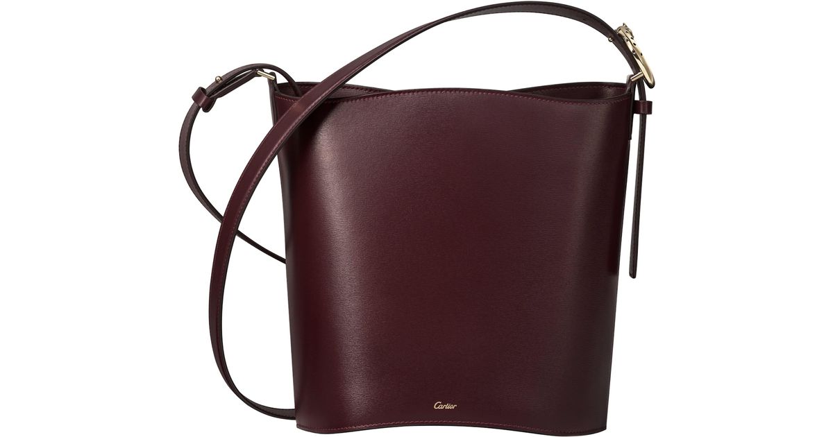 Cartier Small Leather Panthère C De Bucket Bag in Purple | Lyst UK