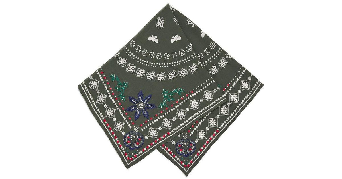 Weekend by Maxmara Silk Paisley Square Scarf in Green | Lyst UK