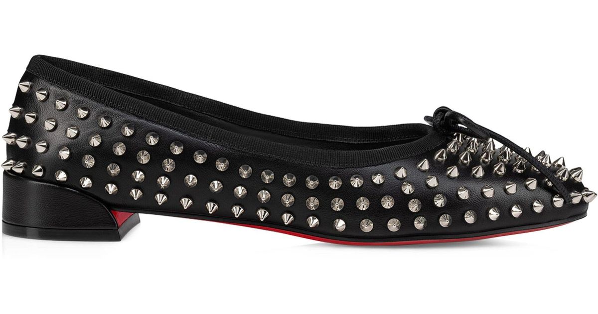Christian Louboutin Sweetie Jane Spike Ballet Flats in Black | Lyst
