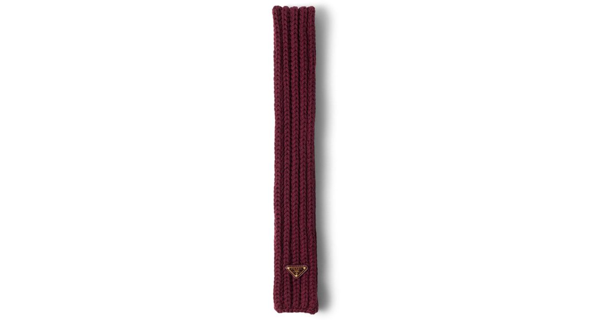 Prada Wool Logo Scarf in Purple | Lyst UK