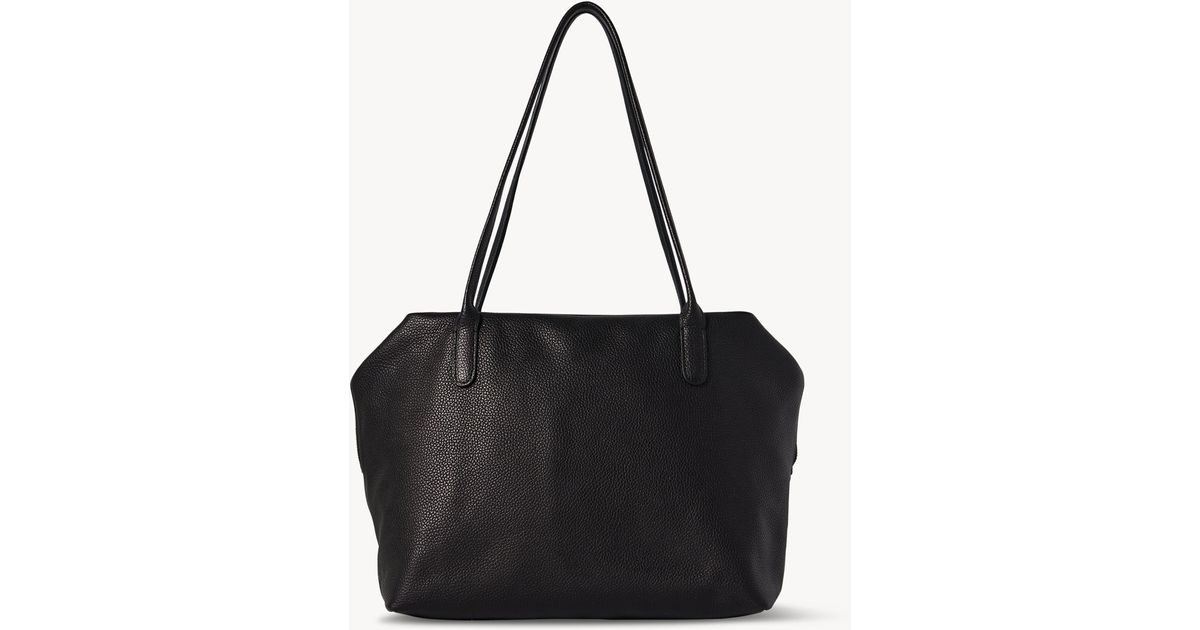 The Row Henri Leather Shoulder Bag in Black | Lyst Canada