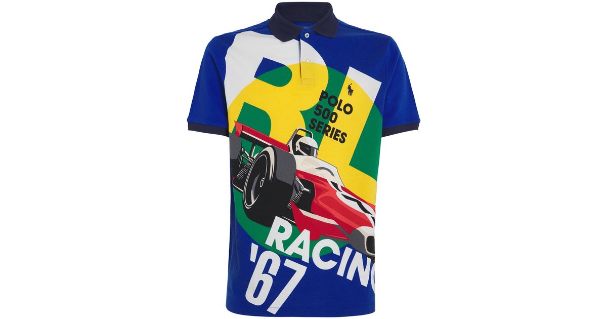 Polo Ralph Lauren Cotton Mesh Classic-Fit Racing Polo Shirt in Blue for ...