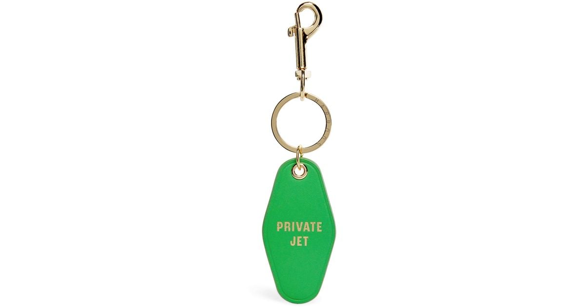 Harrods Leather Private Jet Keyring in Green | Lyst