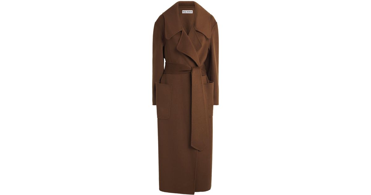 Wolk Morais Cashmere Garbo Coat in Brown | Lyst UK