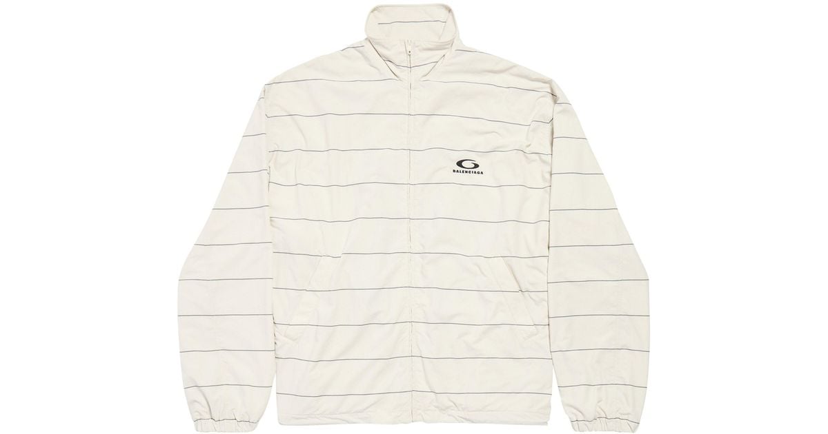 Balenciaga Technical Stripe Logo Oversized Jacket in White for Men ...