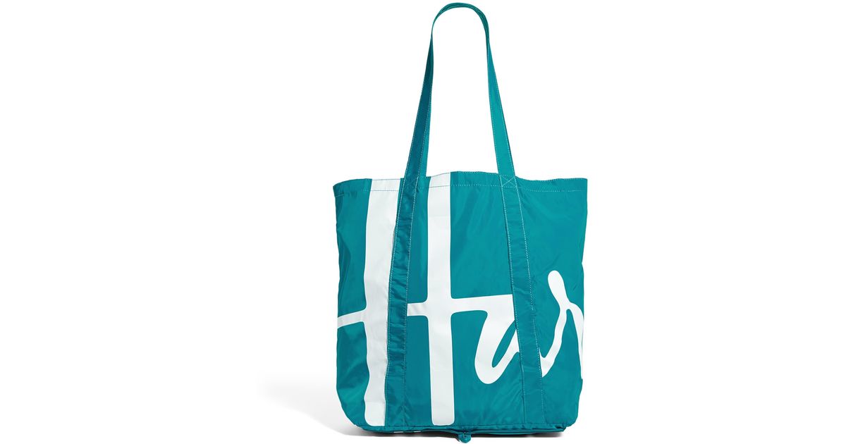 Harrods Logo Pocket Shopper Bag in Blue | Lyst UK