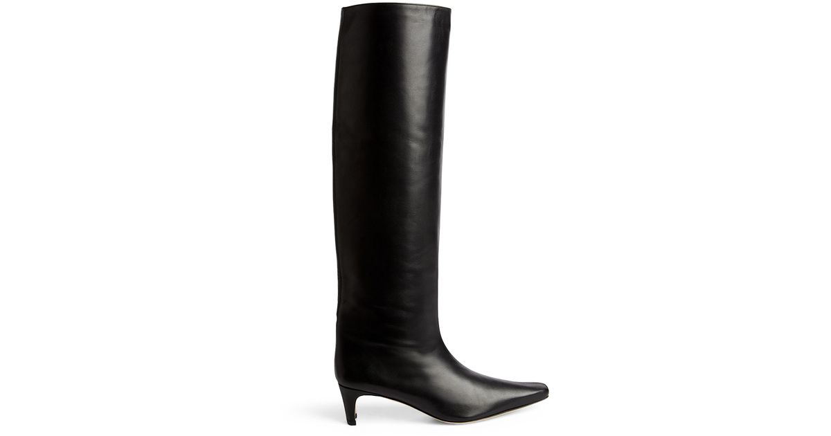 STAUD Leather Wally Knee-High Boots 55 in Black | Lyst