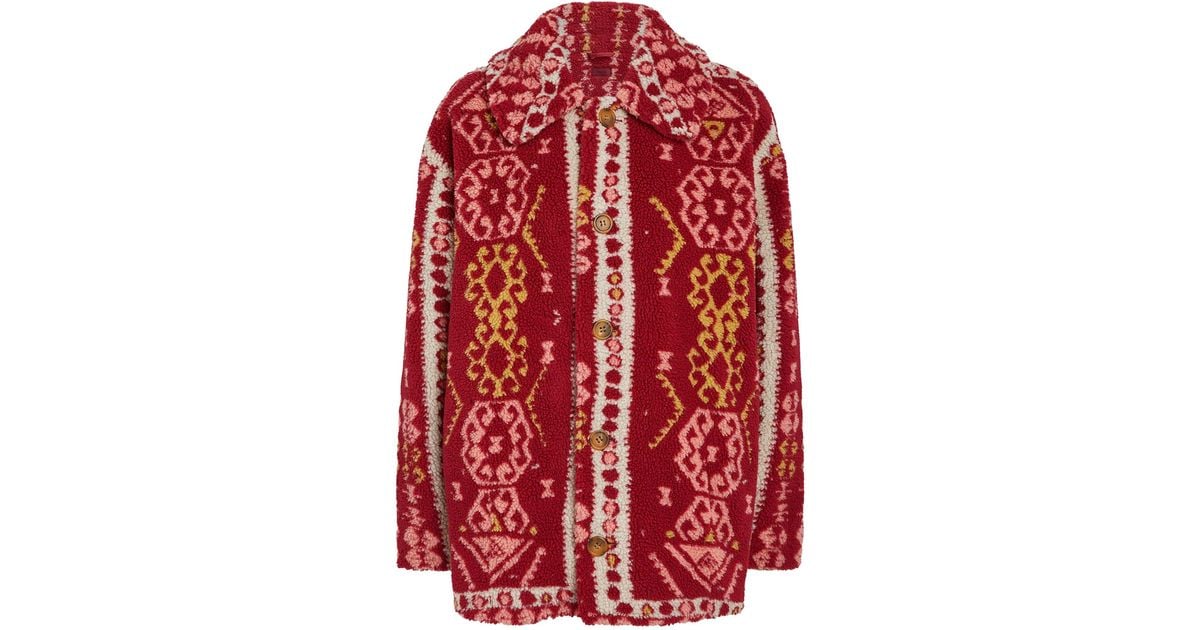 Mother The Warm And Fuzzy Jacket in Red | Lyst