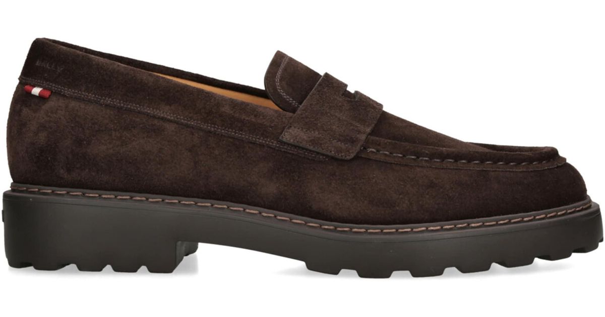 Bally Suede Gyles Loafers in Brown for Men | Lyst